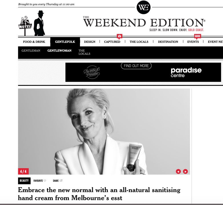 THE WEEKEND EDITION GOLD COAST - All Natural Sanitising Hand Cream – esst